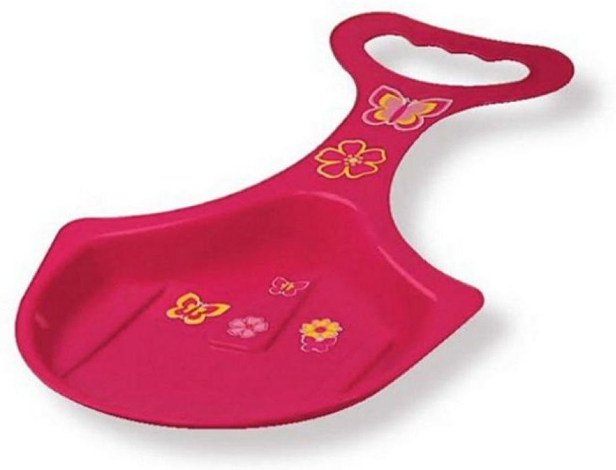 Snow Glider Pink Sledge Toboggan - Plastic Sledges