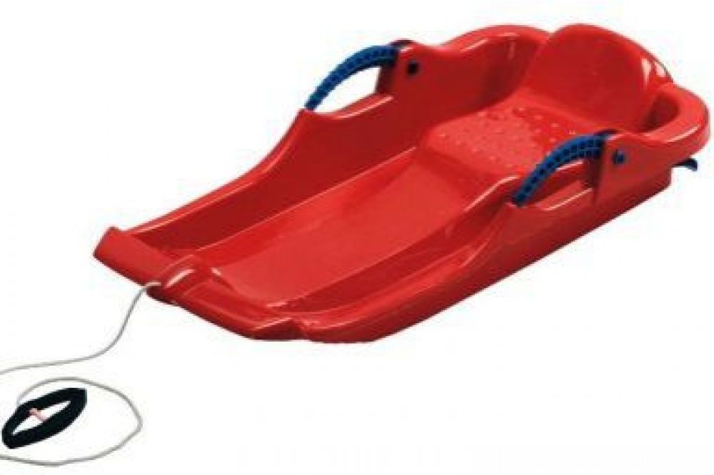 Snow Spider Red Sledge With Plastic Brakes - Plastic Sledges