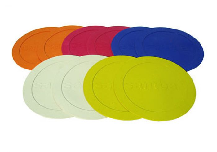 Flat Disc Markers Set of 10 - Multicoloured - Football Training Equipment