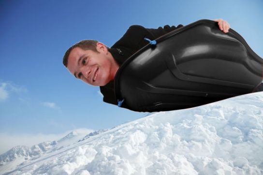 Stingray Black Sledge Toboggan - Plastic Sledges